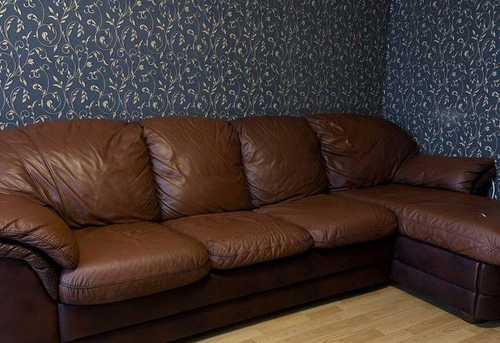 Угловой кожаный диван Формула дивана