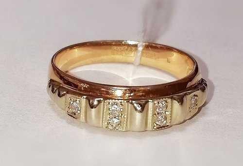 Золотое кольцо с бриллиантом 16.5 размер