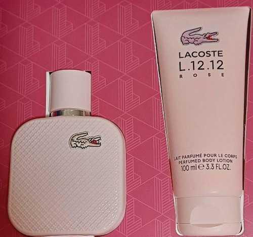 Духи lacoste L.12.12 Rose подарочный набор