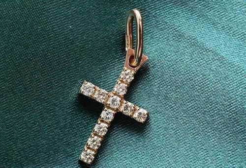 Золотой крест-подвеска с бриллиантами