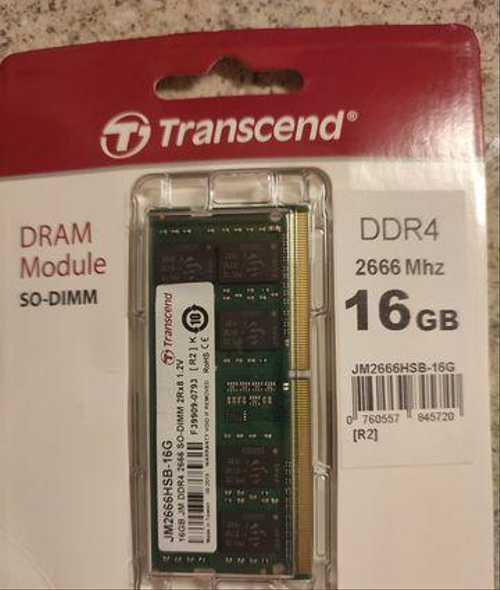 Оперативная память sodimm Transcend (JM2666HSB-16G