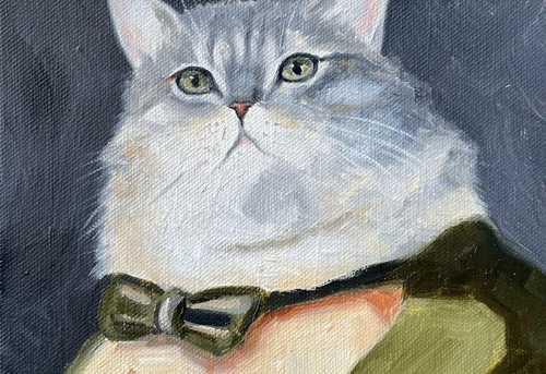 Картина маслом на холсте "Кот"