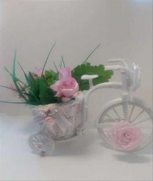 Велосипед декоративный розовый