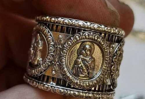 Серебряное кольцо мужское "Спаси и сохрани" 24гр