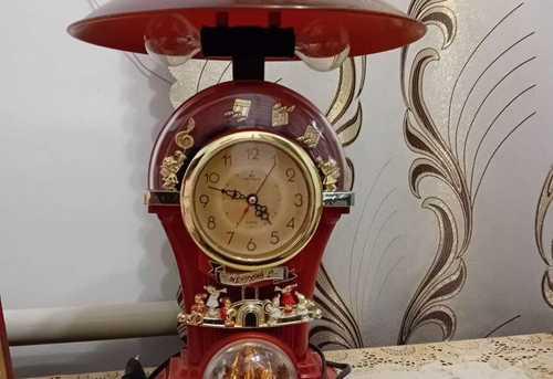 Лампа настольная с электронными часами в стиле "Ре