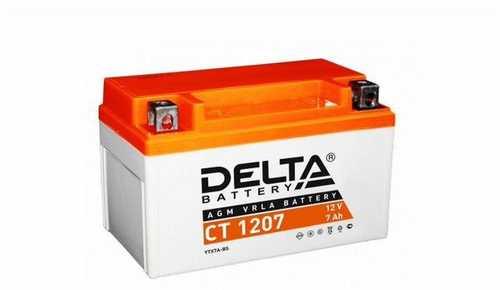 Аккумулятор для мотоцикла delta AGM CT1207 7 ah
