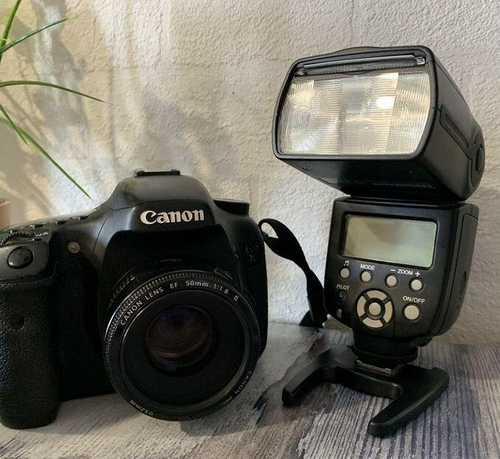 Canon 7D+50mm+вспышка+сумка