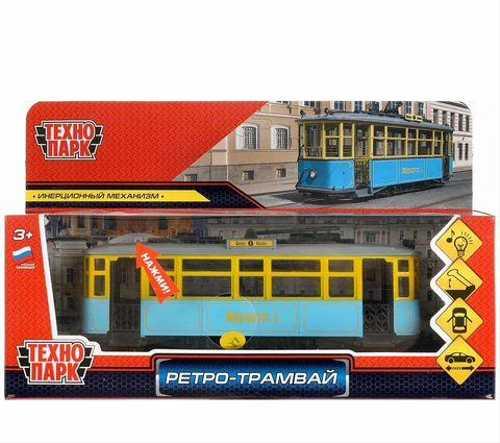 Машина trammc1-17SL-BU металл свет-звук трамвай