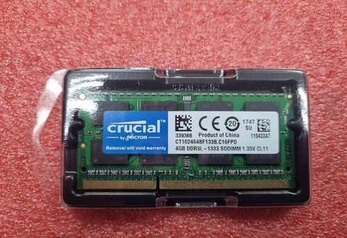 Оперативная память sodimm DDR3L 4Gb Crucial 1333MH