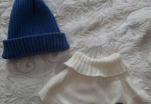 Детская шапка и манишка (шарф) от 6-24 месяцев