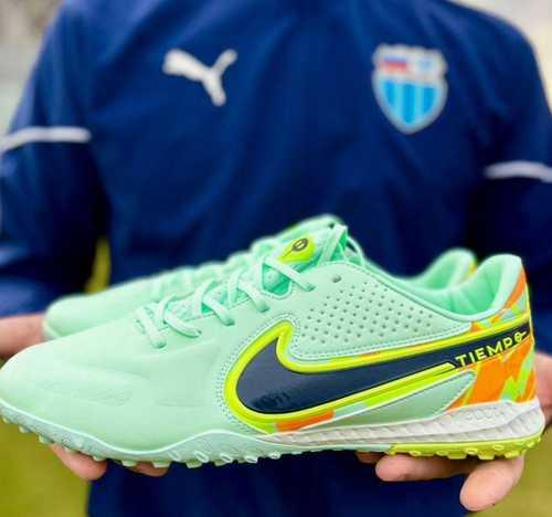 Сороконожки Nike Tiempo Legend 9 Light Green&Orange