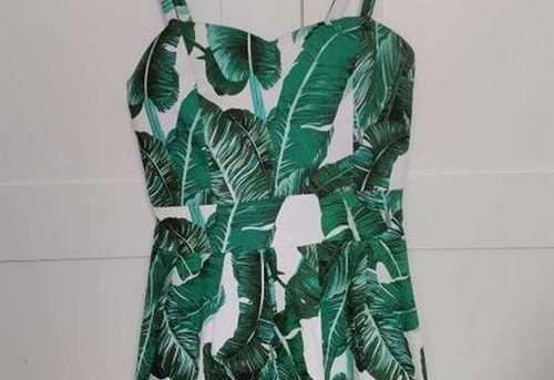 Платье с тропическим принтом летнее женское