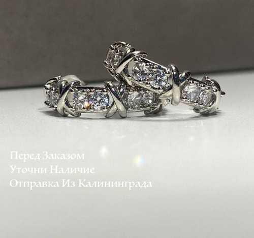 Серьги в стиле Tiffany с цирконами