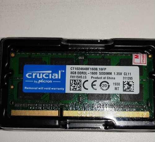Новая Crucial 8GB ddr3l So-dimm ct102464bf160b