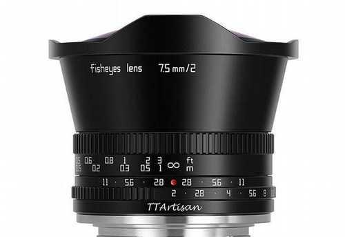 TTartisan 7.5mm F/2 APS-C для Fujifilm X новый