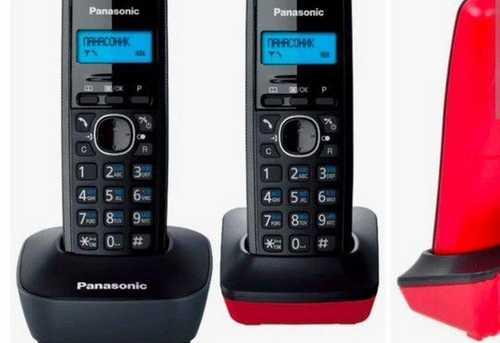 Радиотелефон Panasonic KX-TG1612 серый/красный