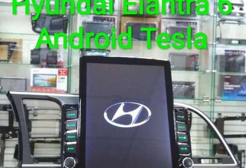 Hyundai Elantra 6 магнитола Android Tesla