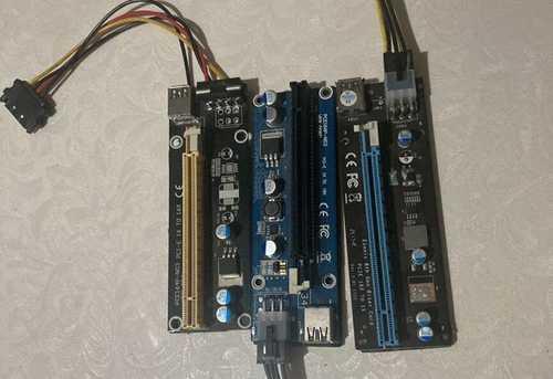 Райзер Riser PCI-E 1x to 16х 6pin VER 006C USB 3.0