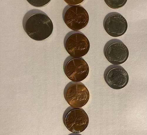 Монеты США (penny,one dime,nickel) - 1,5,10 cents