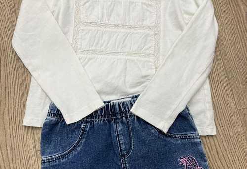 Блуза Zara 116 с джинсовой юбкой
