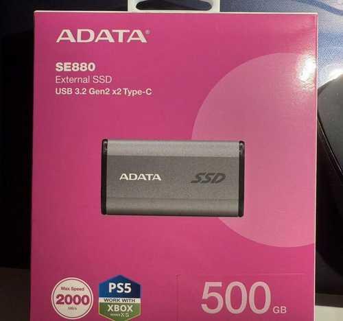 Внешний диск SSD A-Data SE880, 500гб