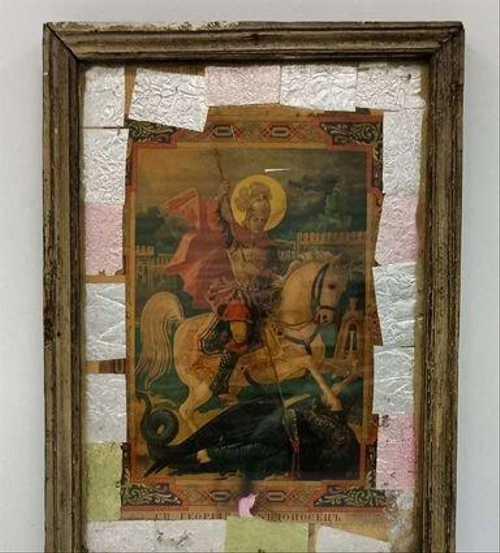 Икона старинная Георгий Победоносец