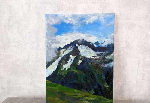 Картина маслом на холсте Пейзаж горы Кавказа