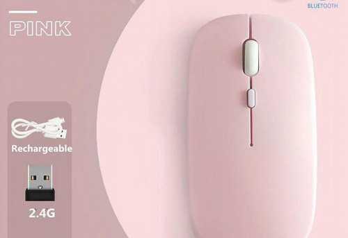Беспроводная Bluetooth мышь Macoron розовая