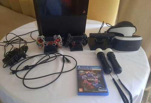 Комплект PlayStation 4 fat 1TR, PS VR 2 ревизии
