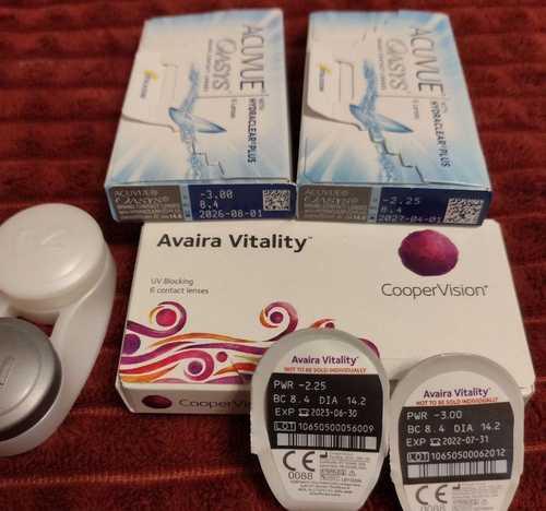 Линзы контактные acuvue и avaira vitality