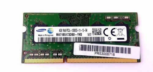 DDR3 SO-dimm 4GB Samsung PC3L-12800S 1600MHz