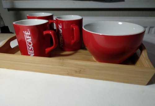 Красная новая кружка nescafe