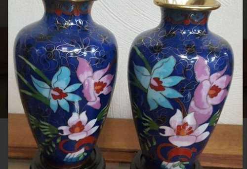 Прарные вазы Эмаль клуазоне 1960-е годы