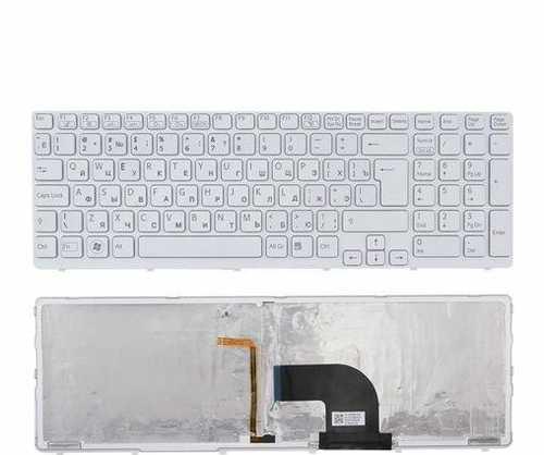 Клавиатура Sony Vaio E15, SVE15 белая с подсветкой