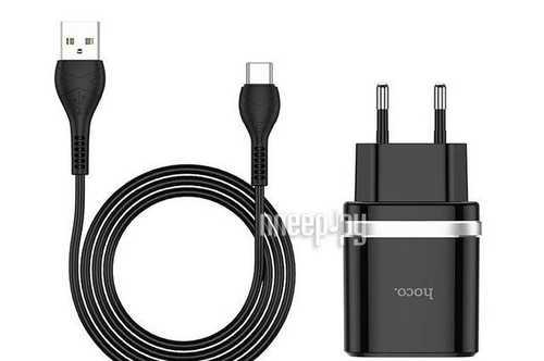 Hoco C12Q 1xUSB 2.4A QC3.0 кабель Type-C Black