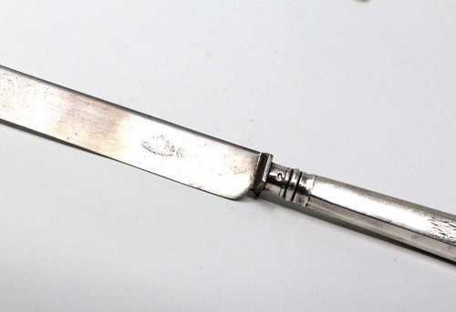 Нож столовый серебро 84 проба Царская россия