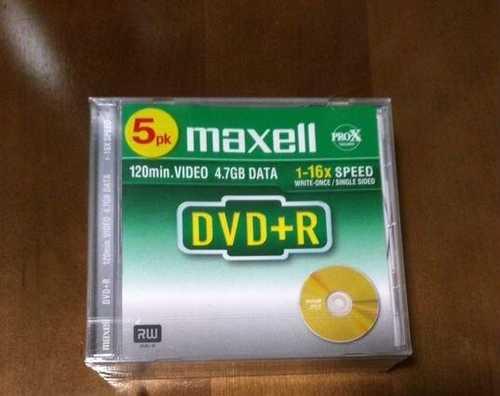 Диски DvD+R maxell новые 50 штук