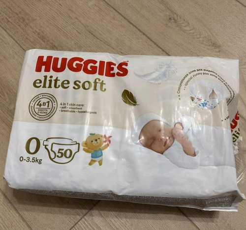 Подгузники Хаггис Huggies elite soft 0 размер