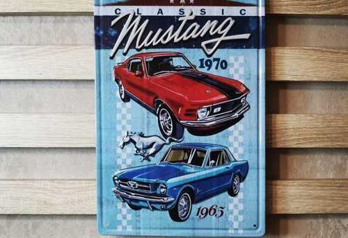 Декор на стену фактурная табличка Ford mustang