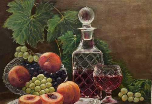 Картина,масло. "Натюрморт с фруктами"