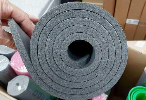 Коврик 10 мм для йоги фитнеса пилатеса серый новый
