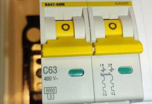 Автоматический выключатель IEK ва47-60M 2Р С63А