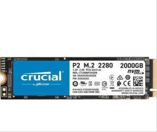 Диск SSD M.2 2TB Crucial P2 (ct2000p2ssd8) новая с