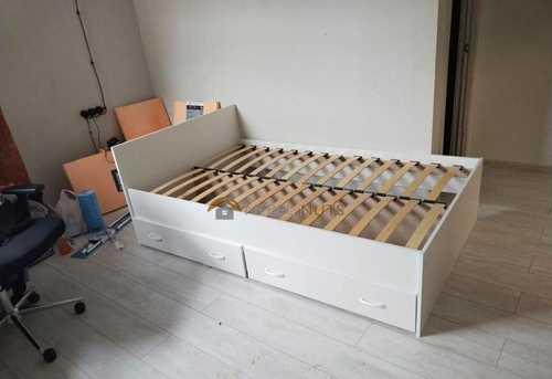 Кровать полутороспальная 120х200 с ящиками