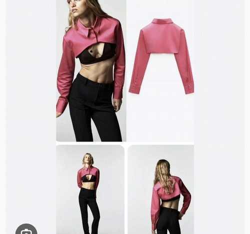 Рубашка Zara укороченная М