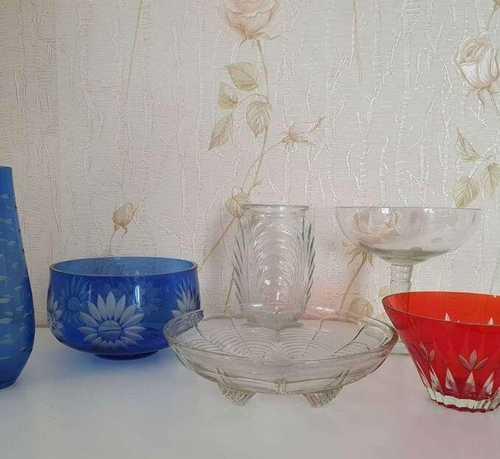 Цветной хрусталь ваза СССР