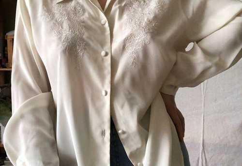 Винтажная рубашка блузка молочного цвета