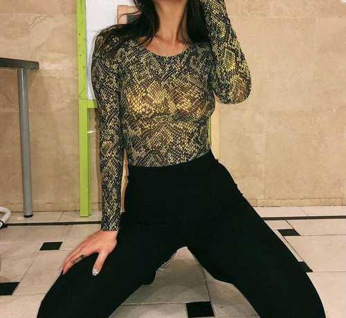 Боди со змеиным принтом H&M