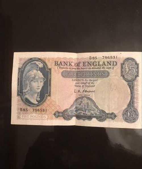 Коллекционная банкнота Великобритании 5 фунтов