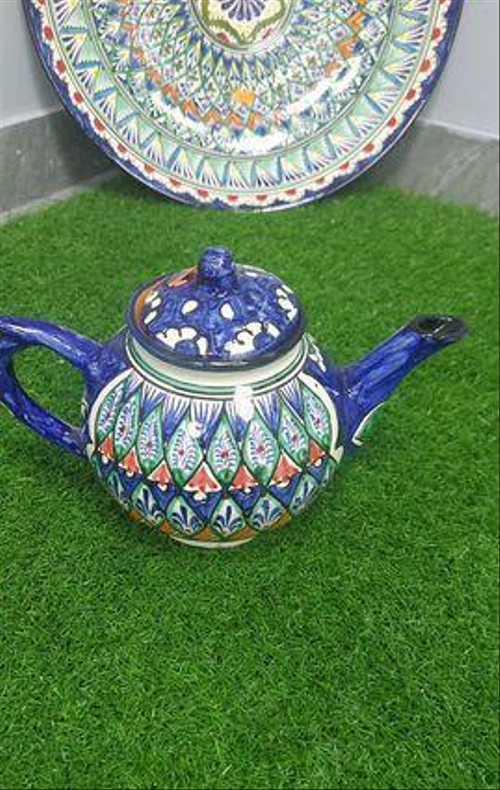 Узбекский чайник синий 1л